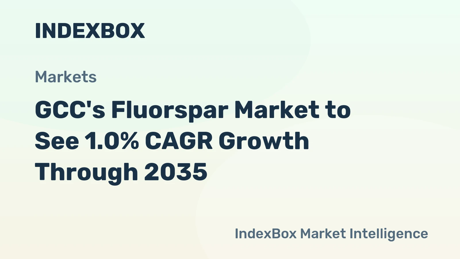 GCC's Fluorspar Market to See 1.0% CAGR Growth Through 2035