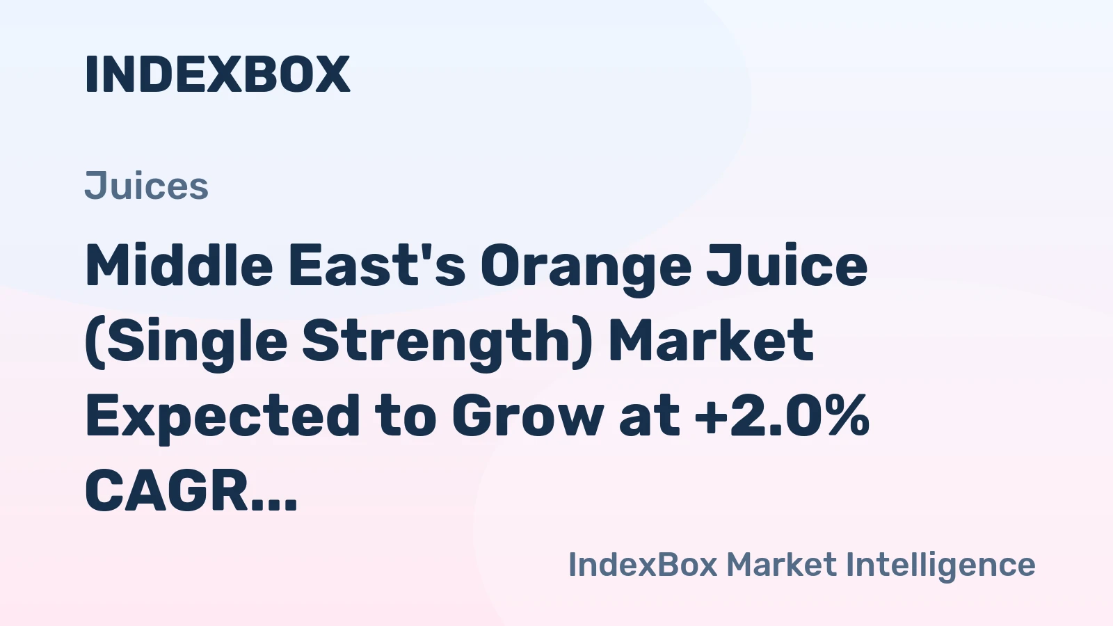 Middle East's Orange Juice (Single Strength) Market Expected to Grow at +2.0% CAGR Over Next Decade