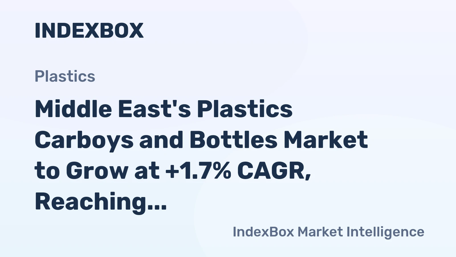 Middle East's Plastics Carboys and Bottles Market to Grow at +1.7% CAGR, Reaching $2.6B by 2035