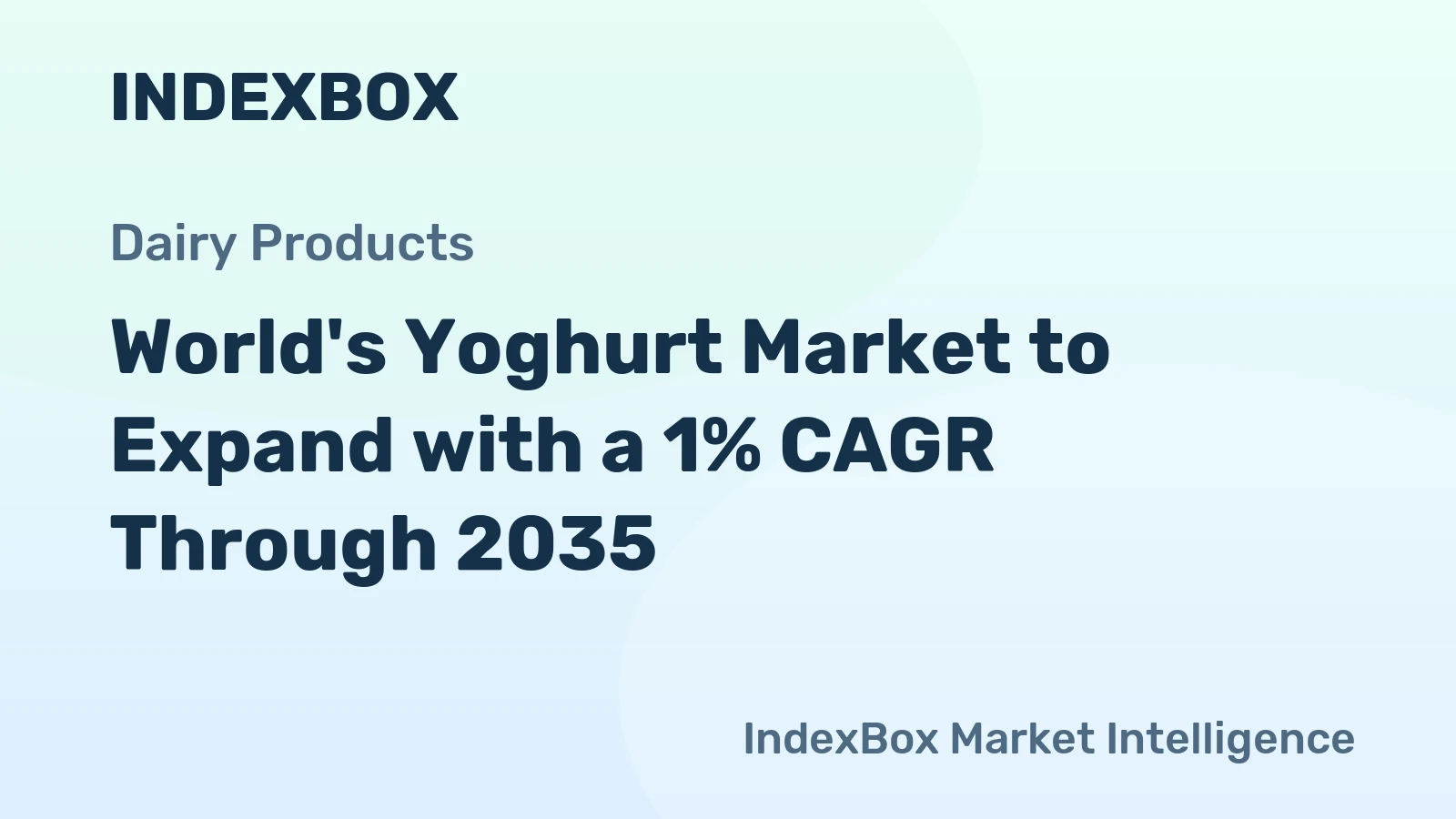 World's Yoghurt Market to Expand with a 1% CAGR Through 2035
