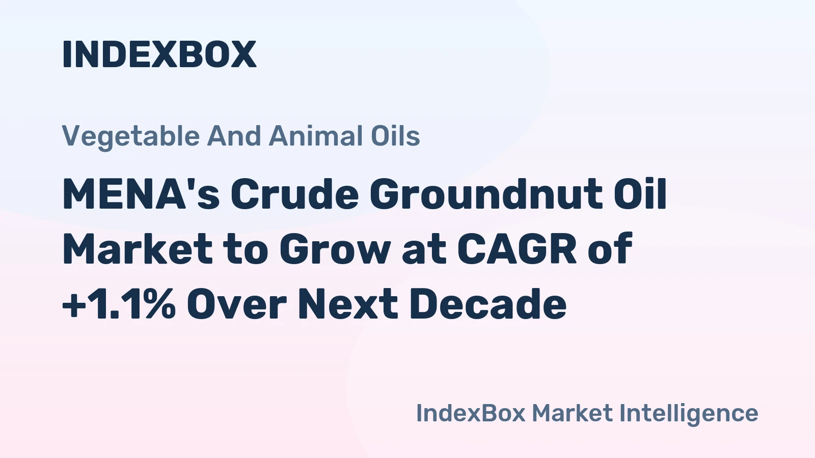 MENA's Crude Groundnut Oil Market to Grow at CAGR of +1.1% Over Next Decade