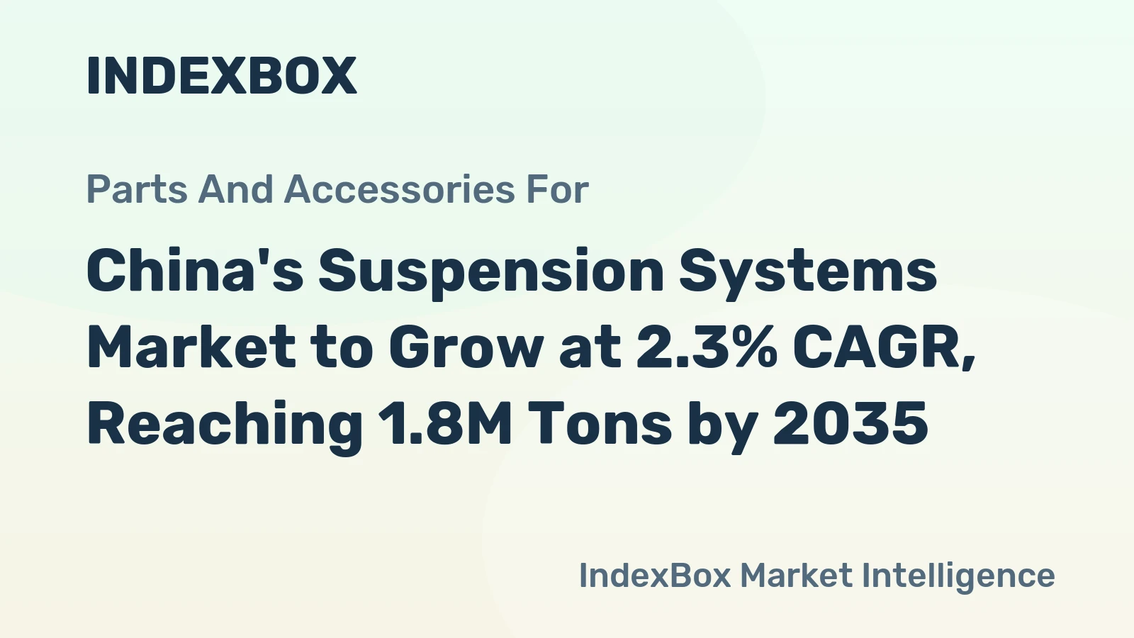 China's Suspension Systems Market to Grow at 2.3% CAGR, Reaching 1.8M Tons by 2035