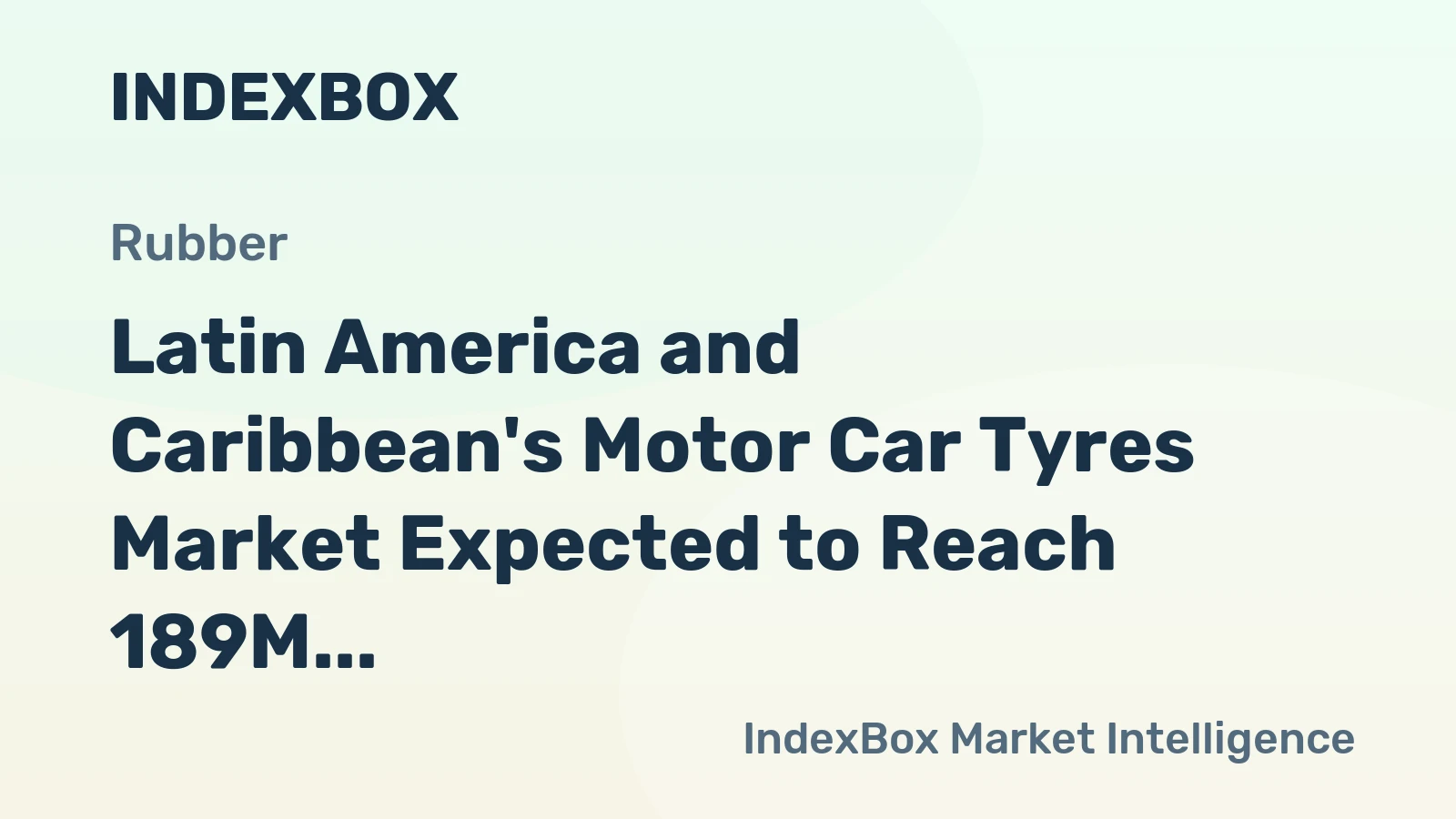 Latin America and Caribbean's Motor Car Tyres Market Expected to Reach 189M Units by 2035 with Market Value of $8.6B