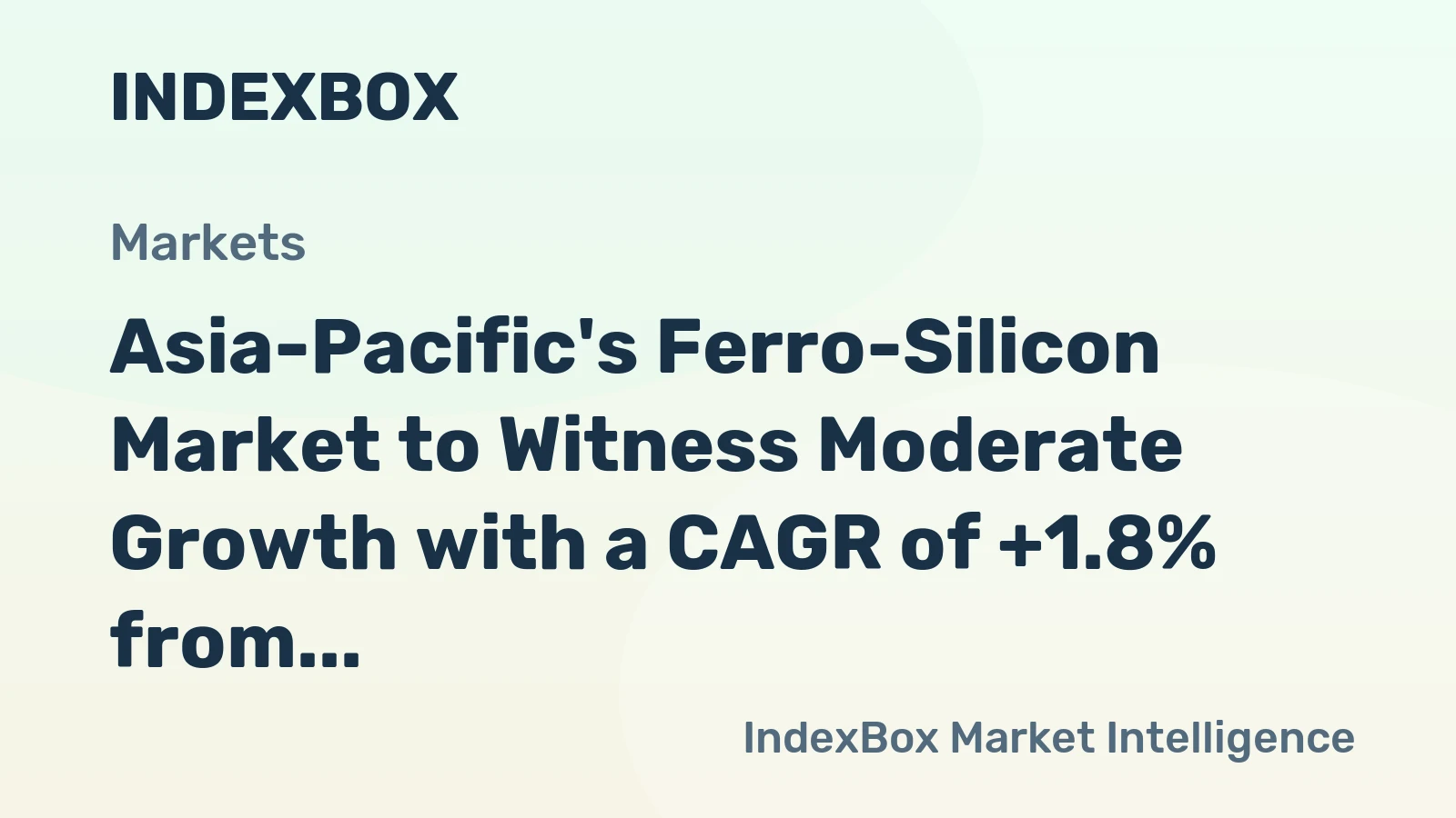 Asia-Pacific's Ferro-Silicon Market to Witness Moderate Growth with a CAGR of +1.8% from 2024 to 2035