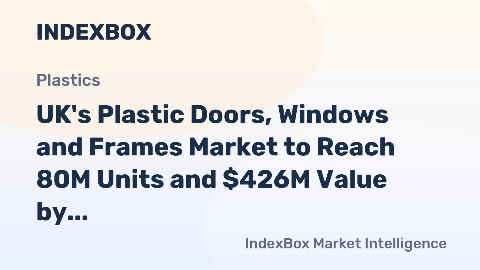 UK's Plastic Doors, Windows and Frames Market to Reach 80M Units and $426M Value by 2035
