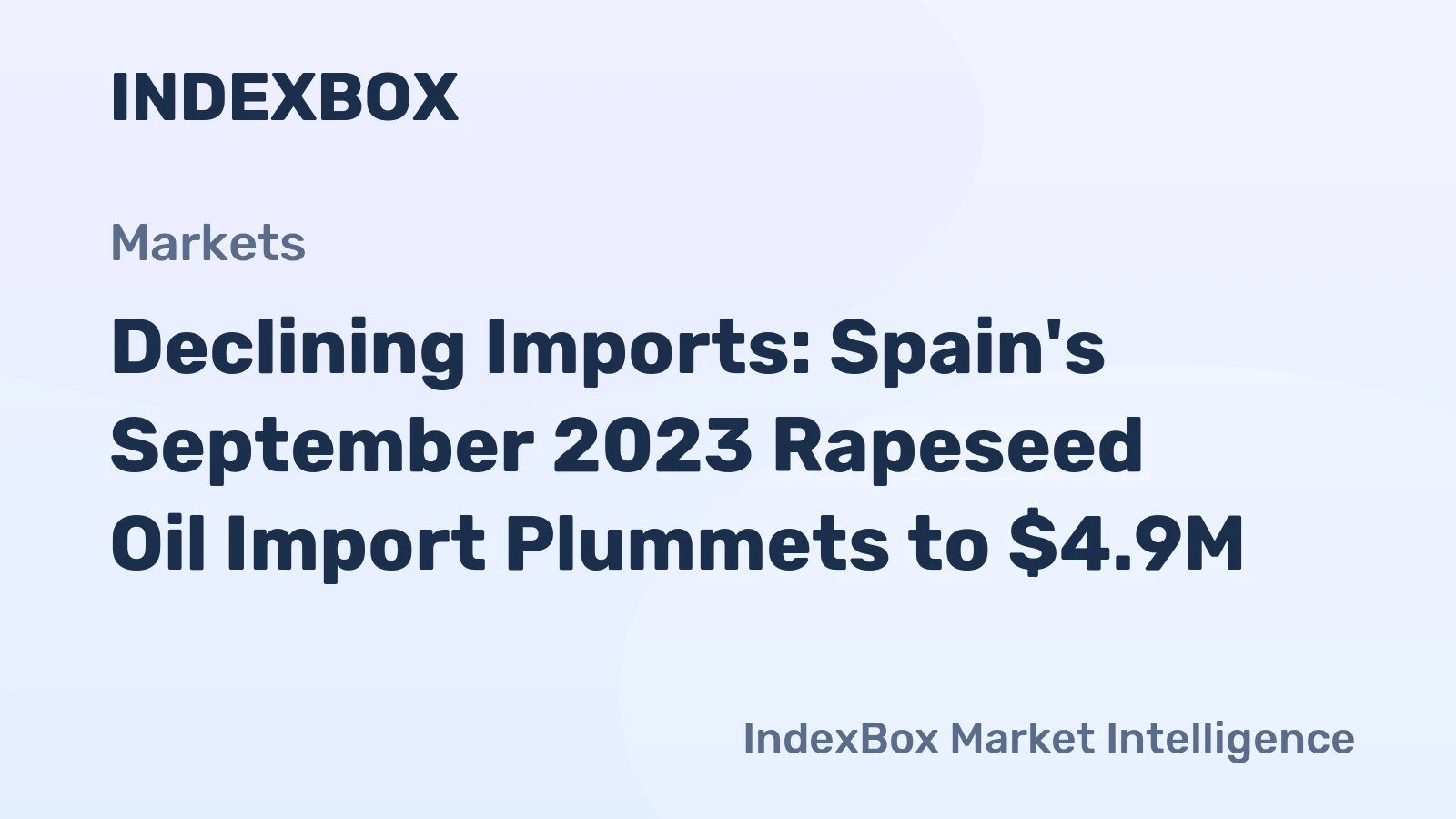 Declining Imports: Spain's September 2023 Rapeseed Oil Import Plummets to $4.9M