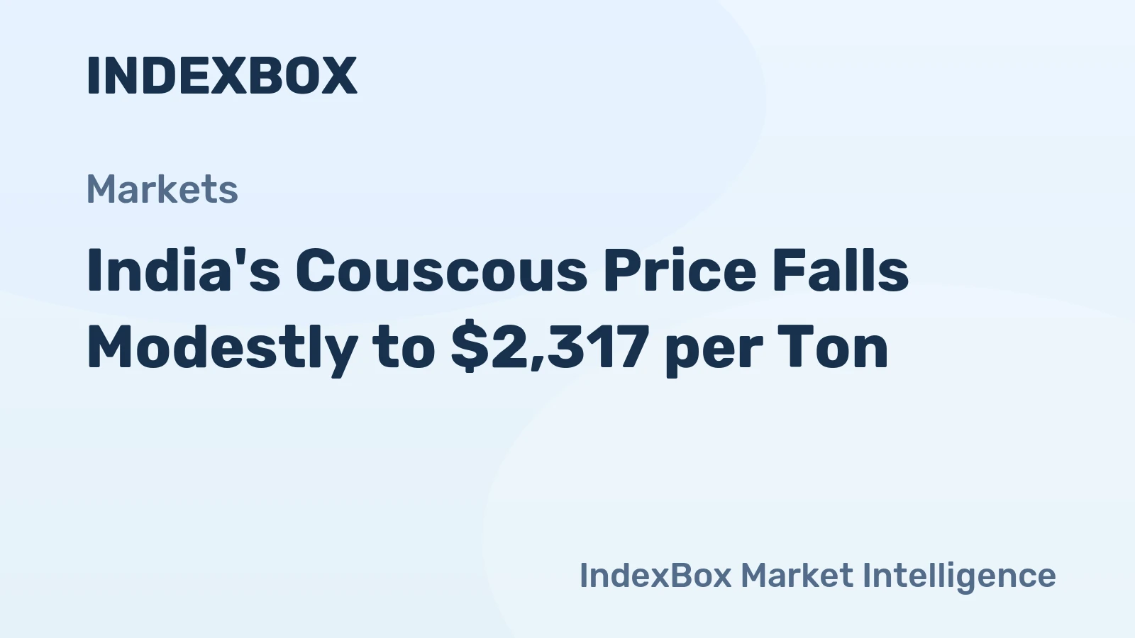 India's Couscous Price Falls Modestly to $2,317 per Ton
