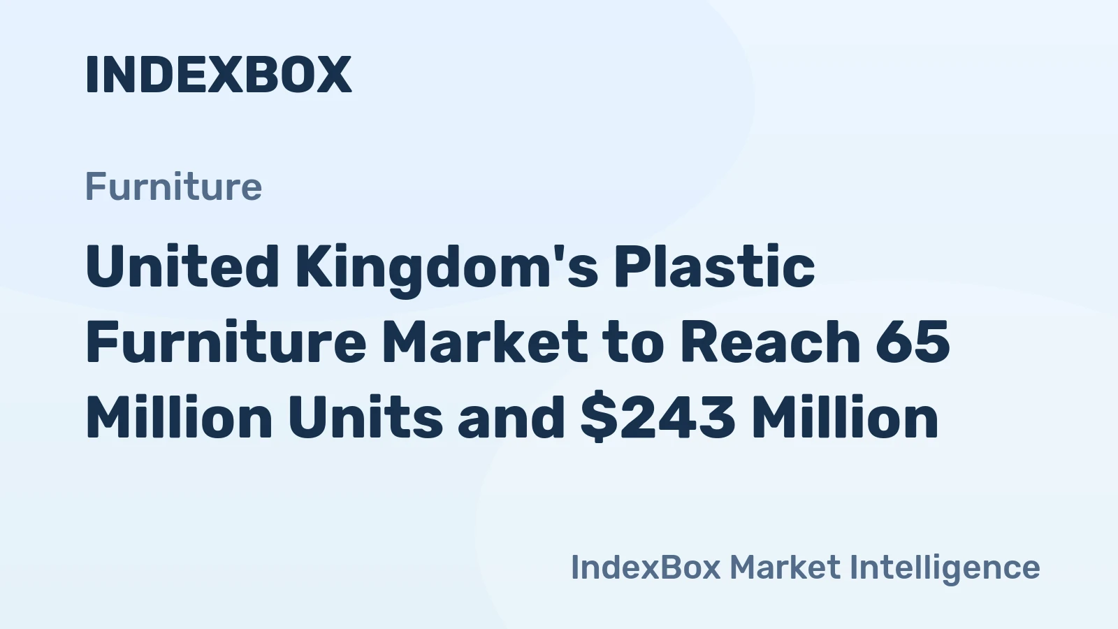 United Kingdom's Plastic Furniture Market to Reach 65 Million Units and $243 Million