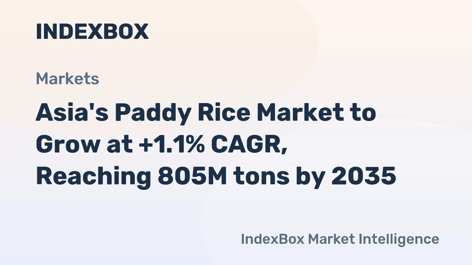 Asia's Paddy Rice Market to Grow at +1.1% CAGR, Reaching 805M tons by 2035