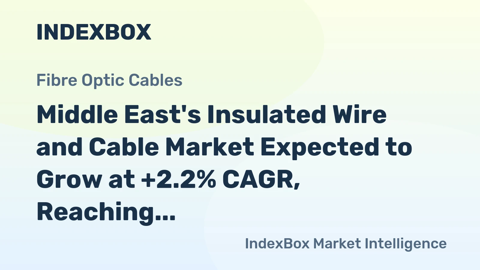 Middle East's Insulated Wire and Cable Market Expected to Grow at +2.2% CAGR, Reaching $36.3B by 2035