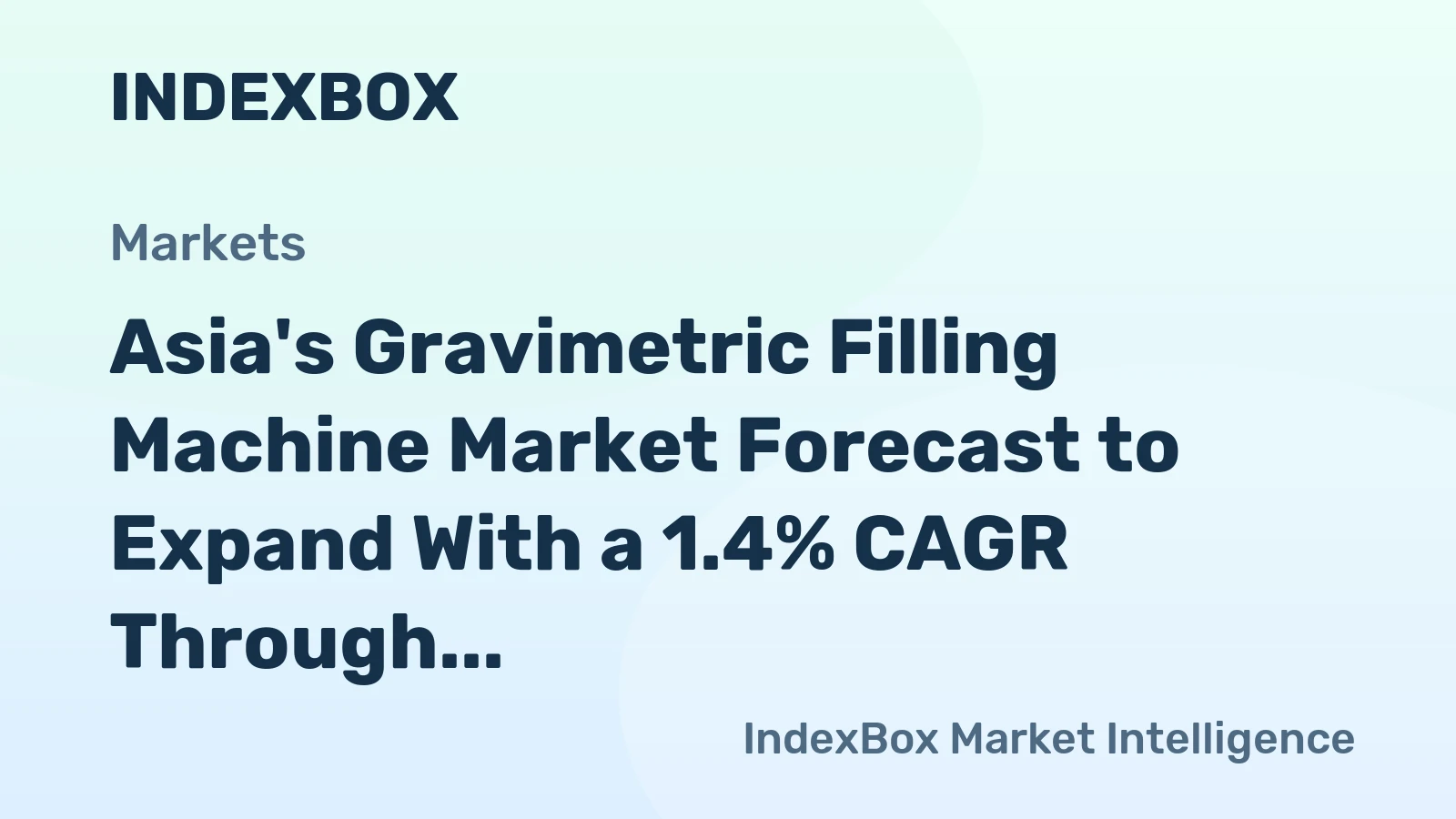 Asia's Gravimetric Filling Machine Market Forecast to Expand With a 1.4% CAGR Through 2035