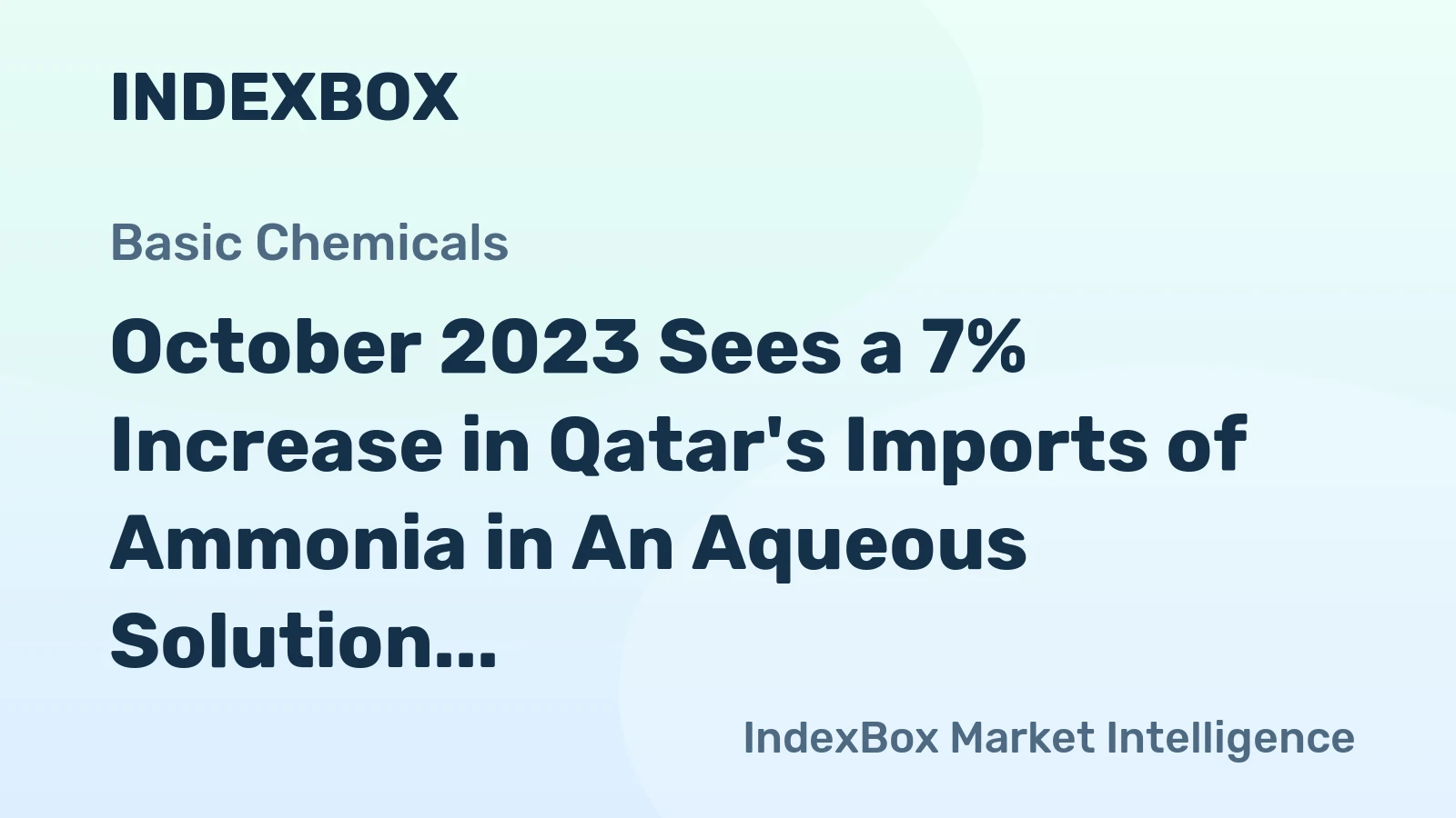 October 2023 Sees a 7% Increase in Qatar's Imports of Ammonia in An Aqueous Solution, Reaching $100K.