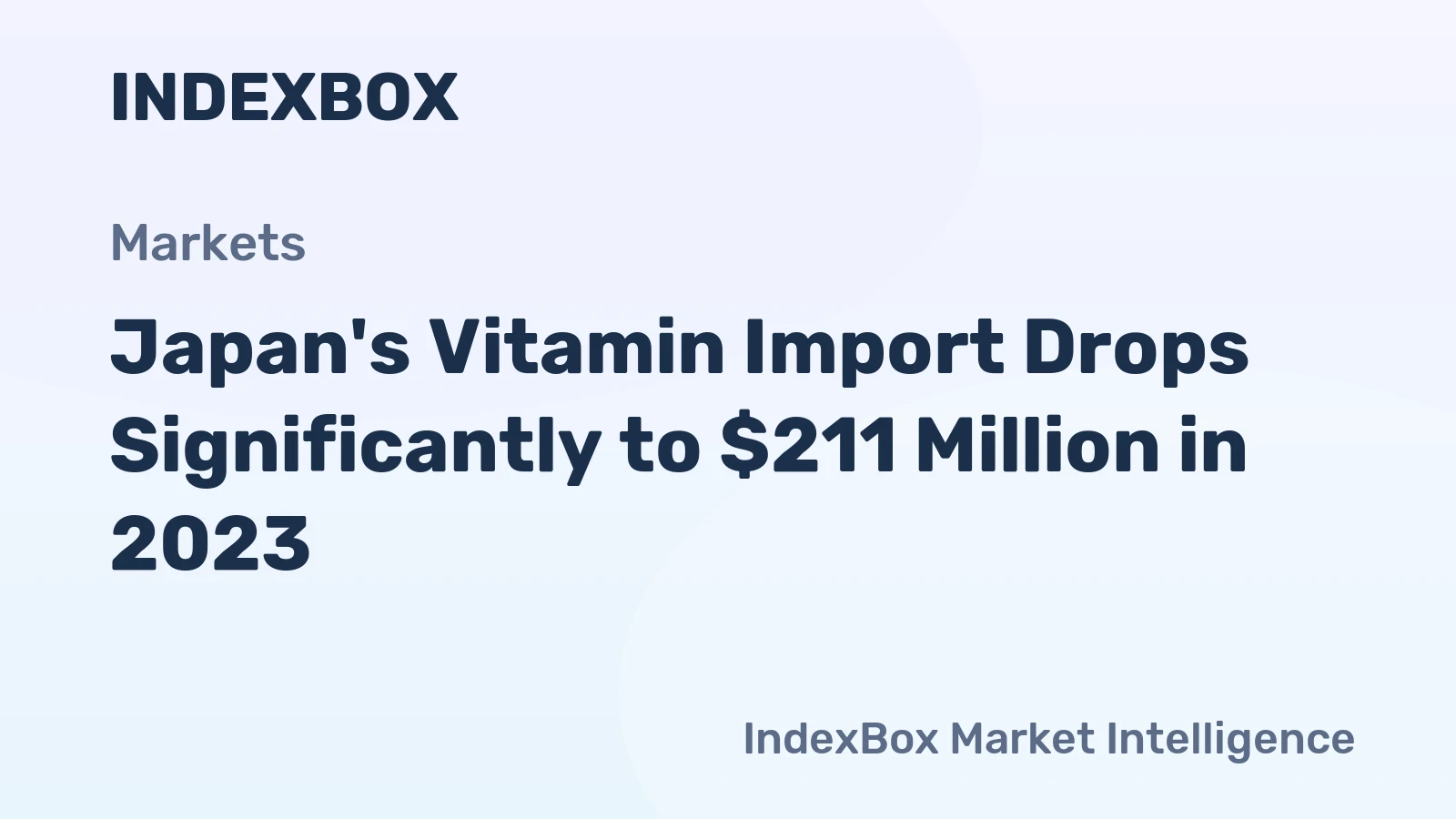 Japan's Vitamin Import Drops Significantly to $211 Million in 2023