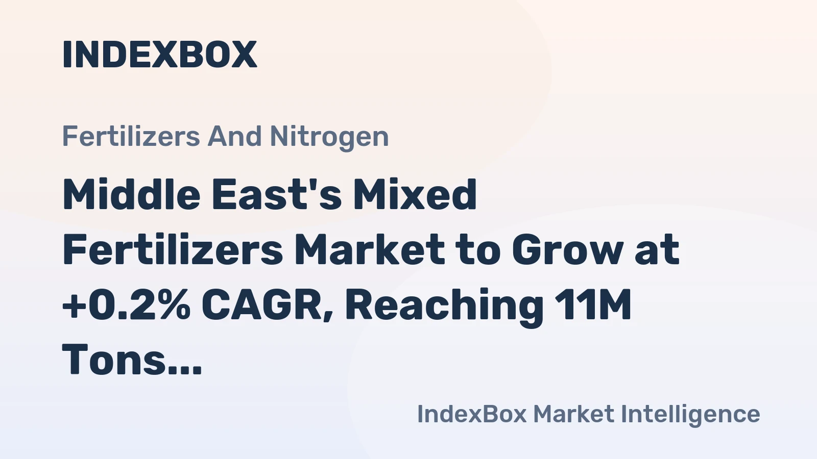 Middle East's Mixed Fertilizers Market to Grow at +0.2% CAGR, Reaching 11M Tons by 2035