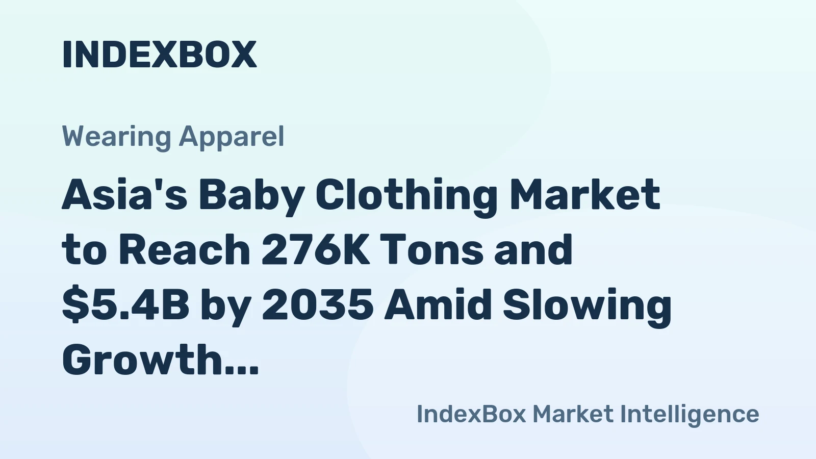Asia's Baby Clothing Market to Reach 276K Tons and $5.4B by 2035 Amid Slowing Growth