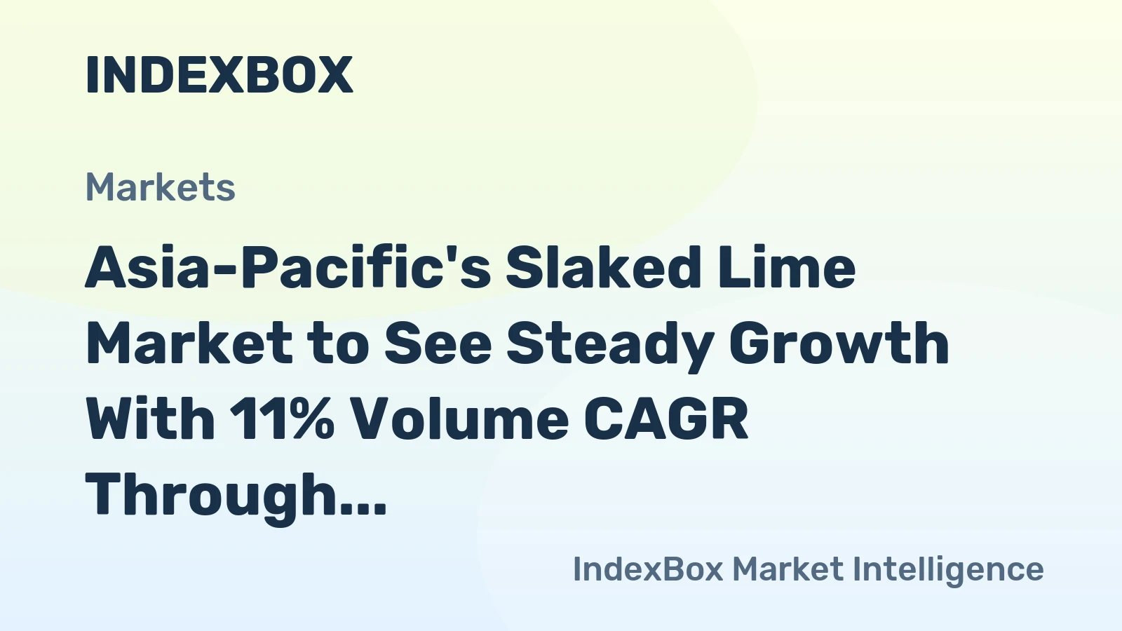 Asia-Pacific's Slaked Lime Market to See Steady Growth With 11% Volume CAGR Through 2035
