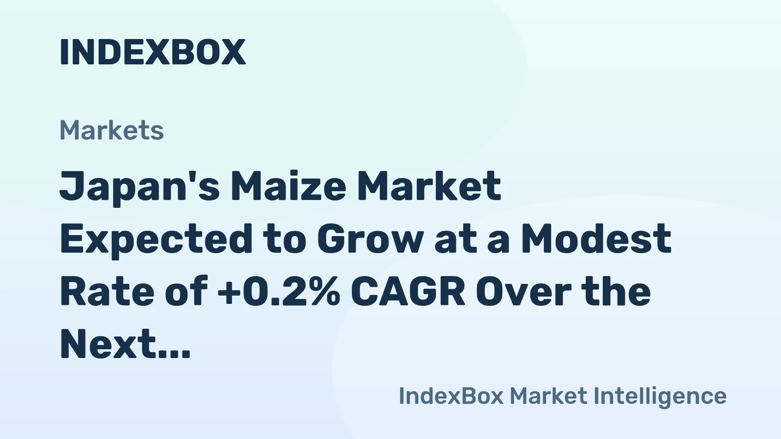 Japan's Maize Market Expected to Grow at a Modest Rate of +0.2% CAGR Over the Next Decade
