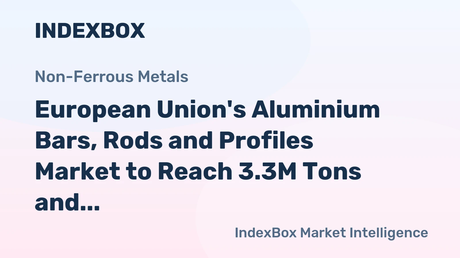 European Union's Aluminium Bars, Rods and Profiles Market to Reach 3.3M Tons and $20.8B by 2035