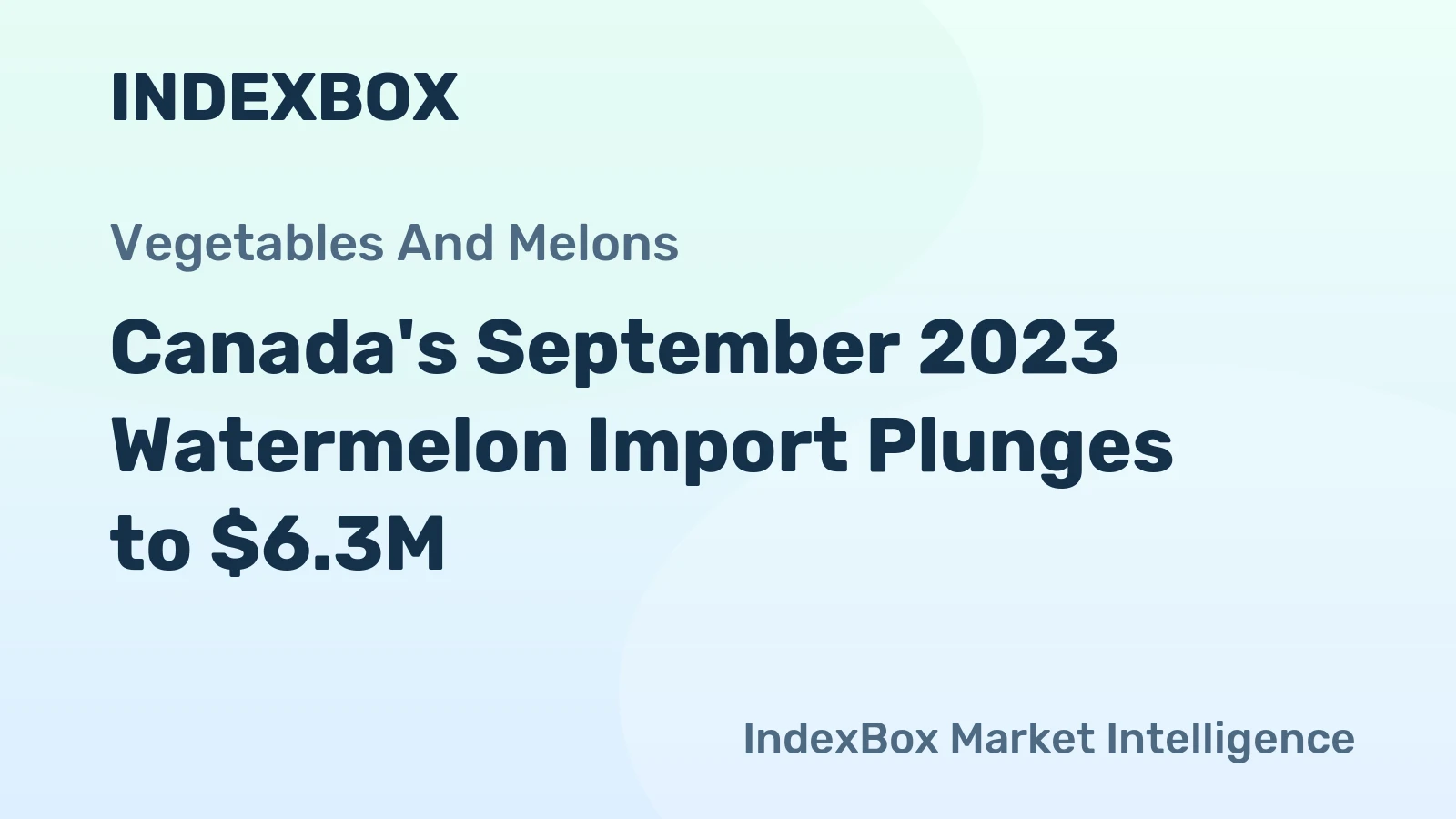 Canada's September 2023 Watermelon Import Plunges to $6.3M