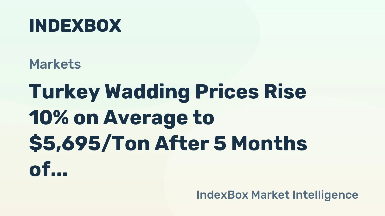 Turkey Wadding Prices Rise 10% on Average to $5,695/Ton After 5 Months of Gains