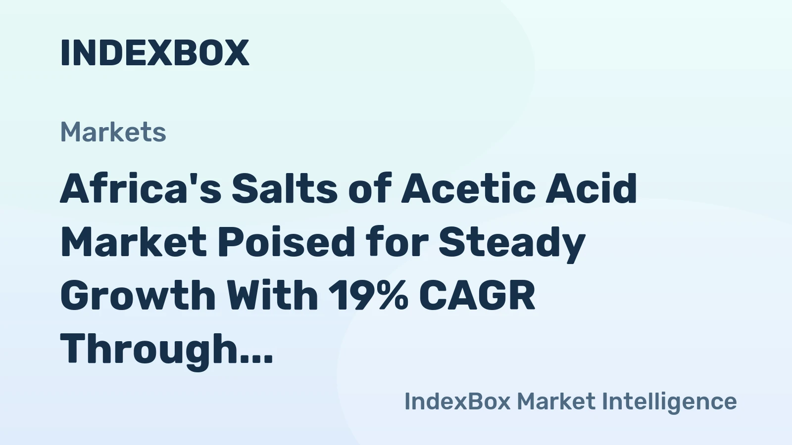 Africa's Salts of Acetic Acid Market Poised for Steady Growth With 19% CAGR Through 2035