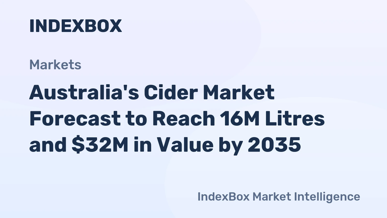 Australia's Cider Market Forecast to Reach 16M Litres and $32M in Value by 2035