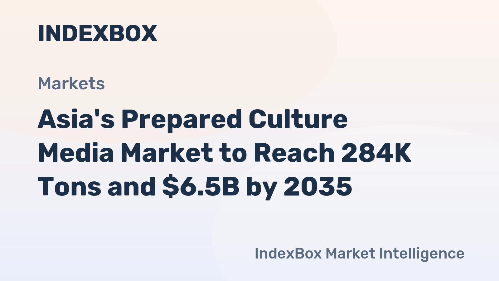 Asia's Prepared Culture Media Market to Reach 284K Tons and $6.5B by 2035