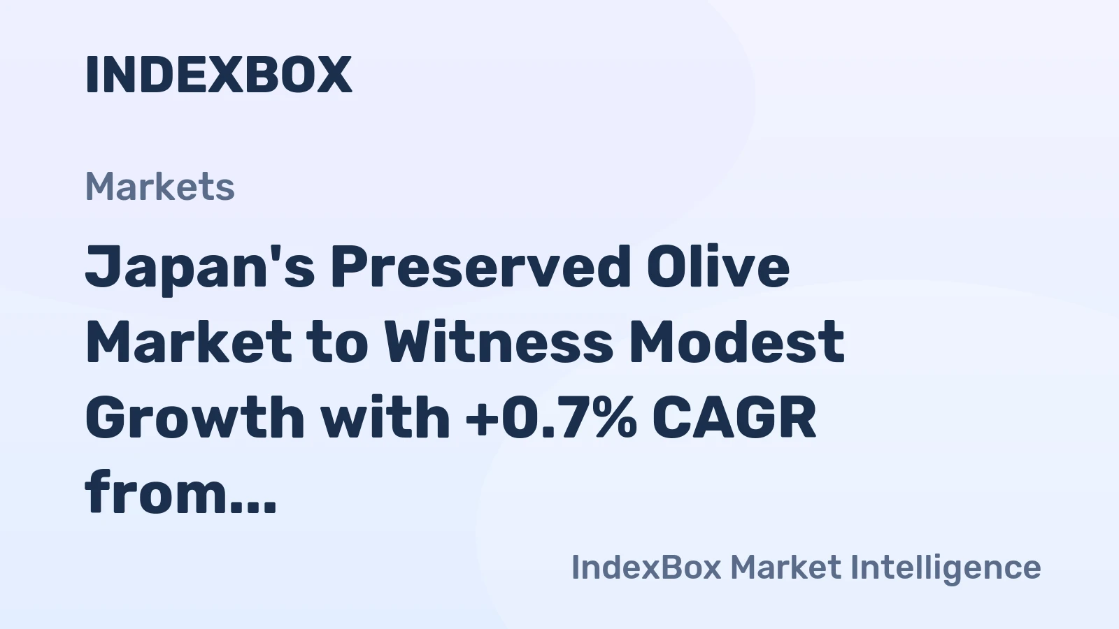 Japan's Preserved Olive Market to Witness Modest Growth with +0.7% CAGR from 2024 to 2035