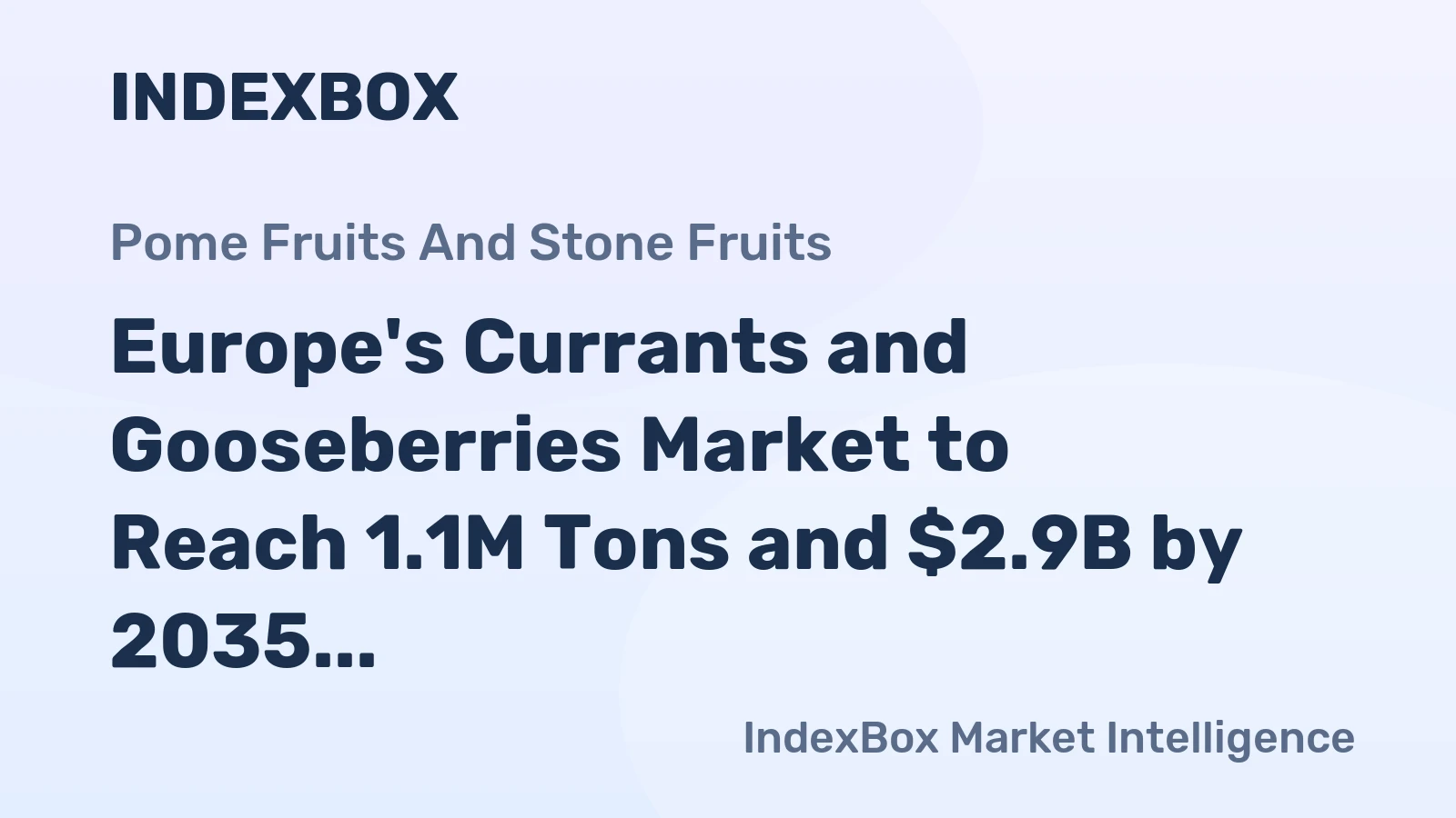 Europe's Currants and Gooseberries Market to Reach 1.1M Tons and $2.9B by 2035