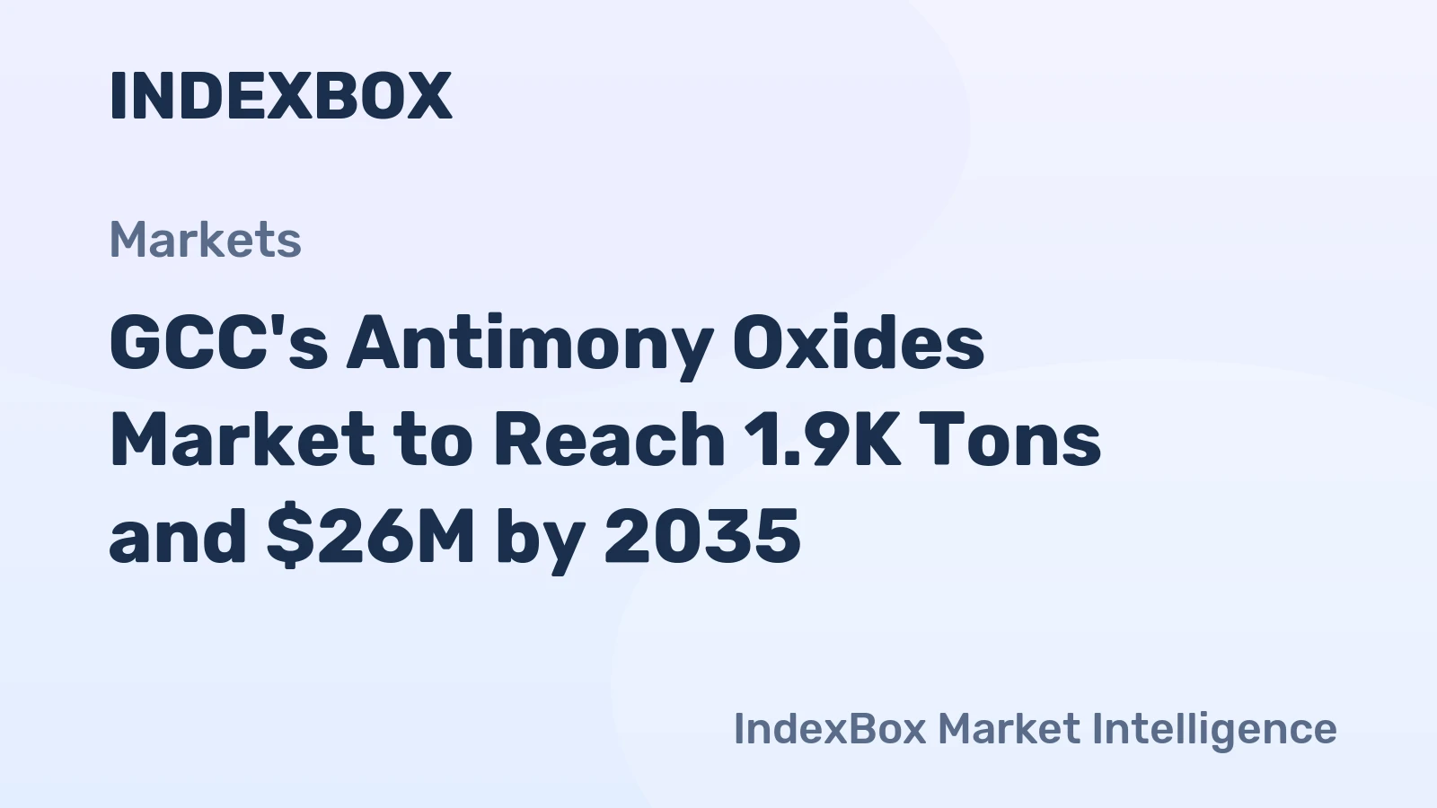 GCC's Antimony Oxides Market to Reach 1.9K Tons and $26M by 2035