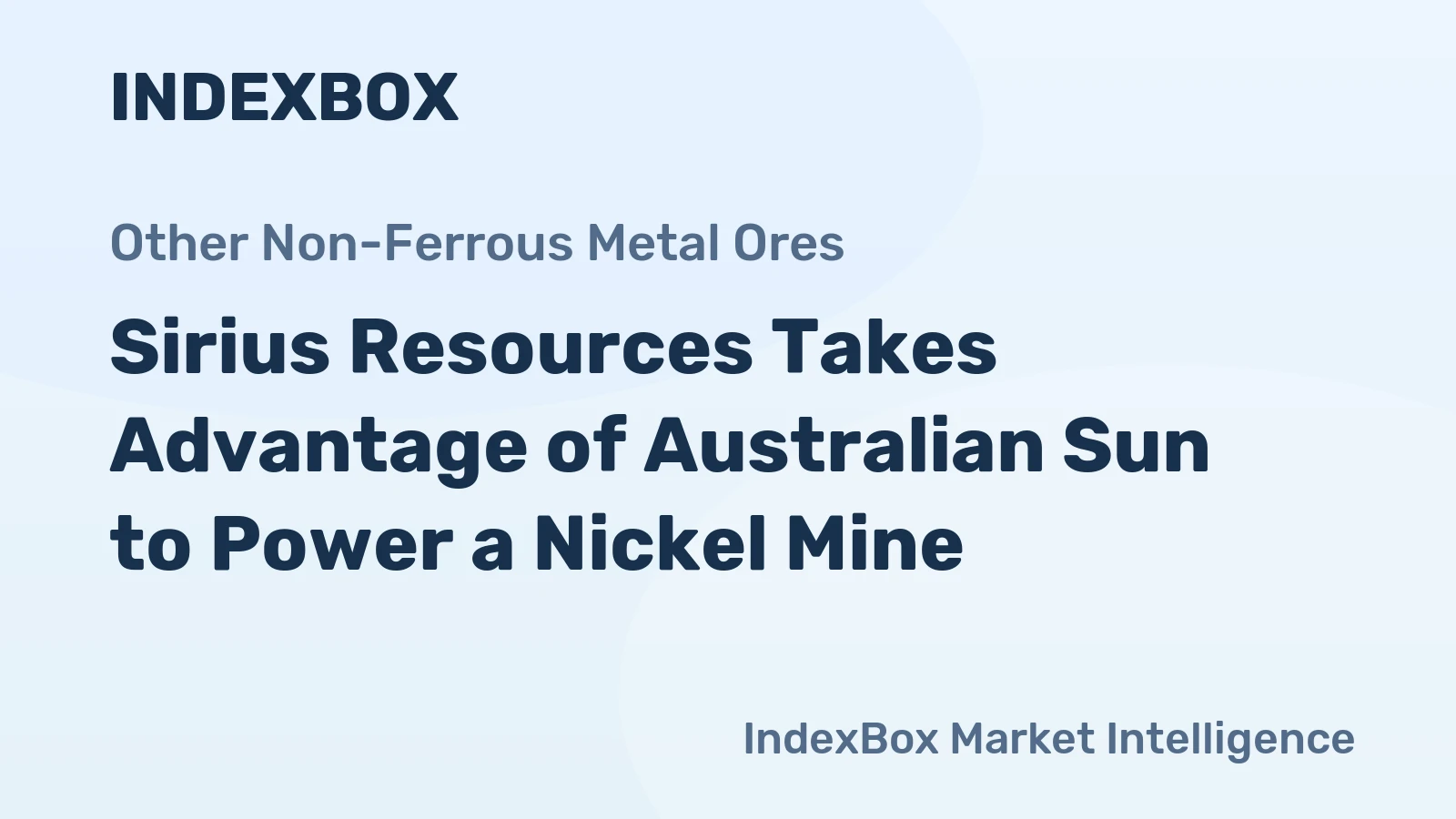 Sirius Resources Takes Advantage of Australian Sun to Power a Nickel Mine