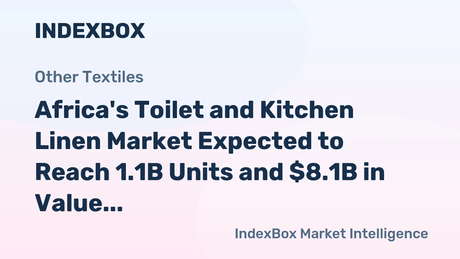 Africa's Toilet and Kitchen Linen Market Expected to Reach 1.1B Units and $8.1B in Value by 2035
