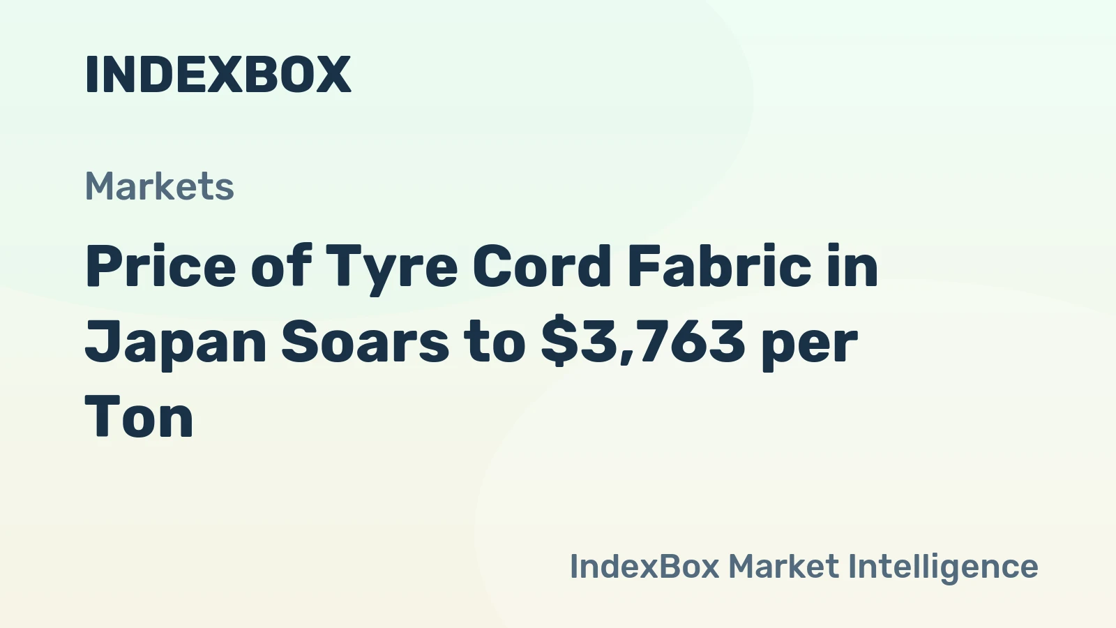 Price of Tyre Cord Fabric in Japan Soars to $3,763 per Ton