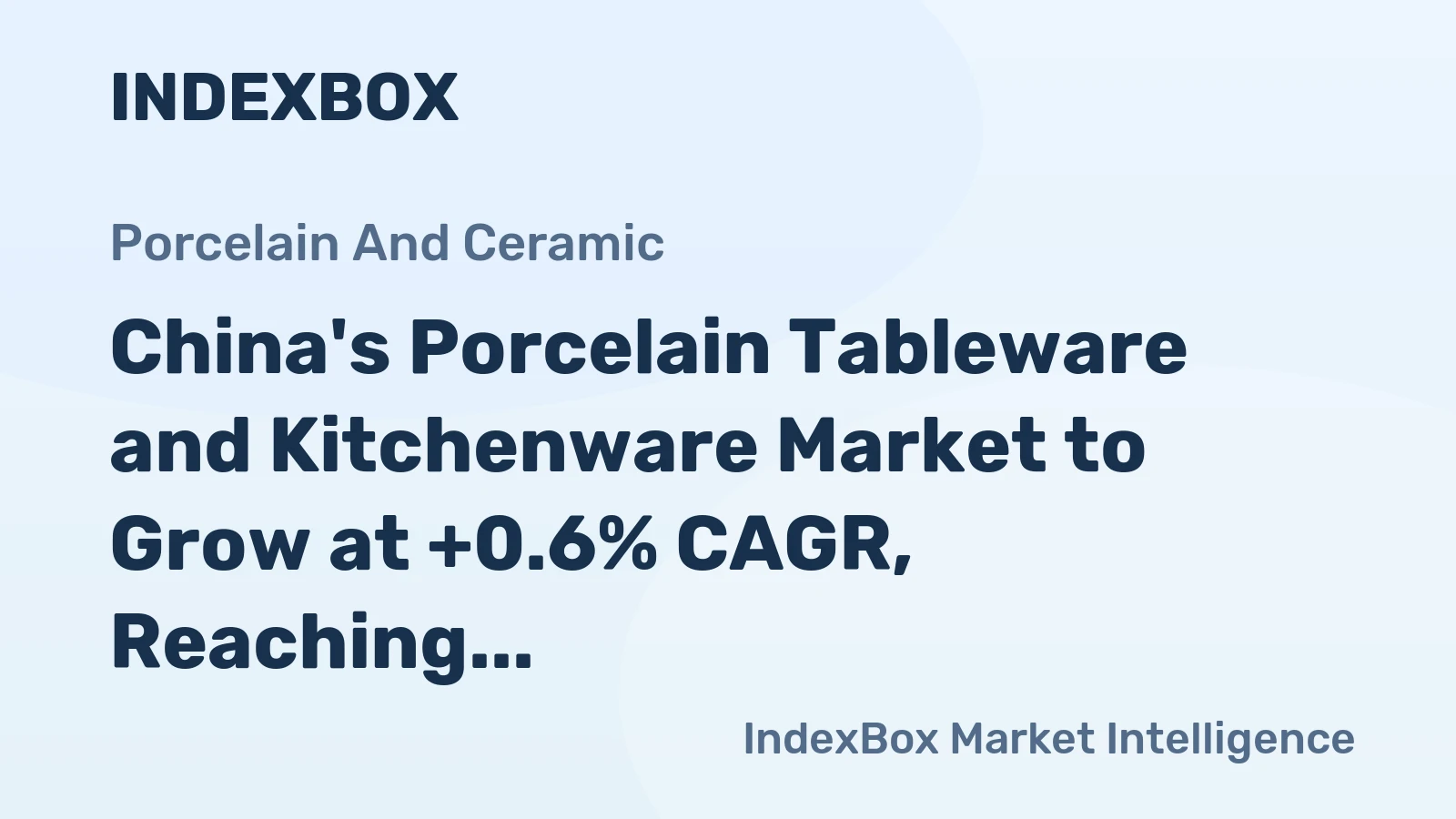 China's Porcelain Tableware and Kitchenware Market to Grow at +0.6% CAGR, Reaching $3.2B by 2035