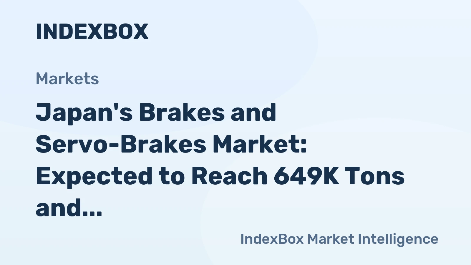Japan's Brakes and Servo-Brakes Market: Expected to Reach 649K Tons and $9.8B by 2035