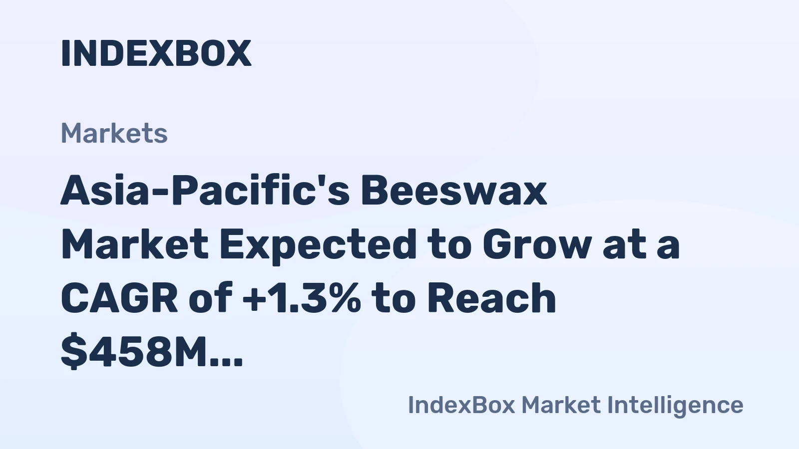 Asia-Pacific's Beeswax Market Expected to Grow at a CAGR of +1.3% to Reach $458M by 2035