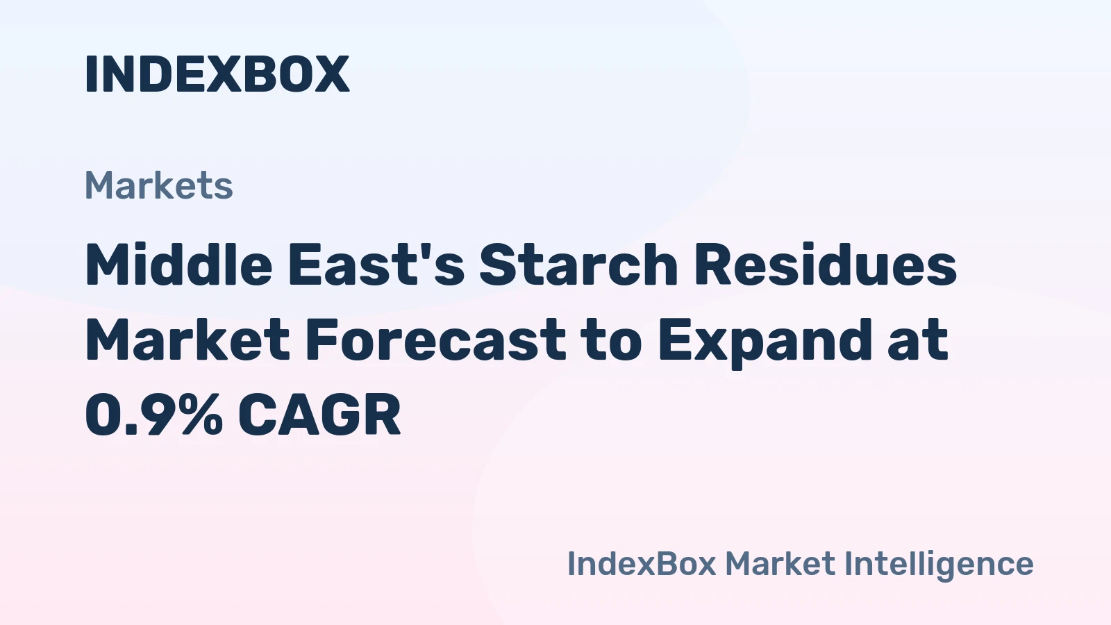 Middle East's Starch Residues Market Forecast to Expand at 0.9% CAGR