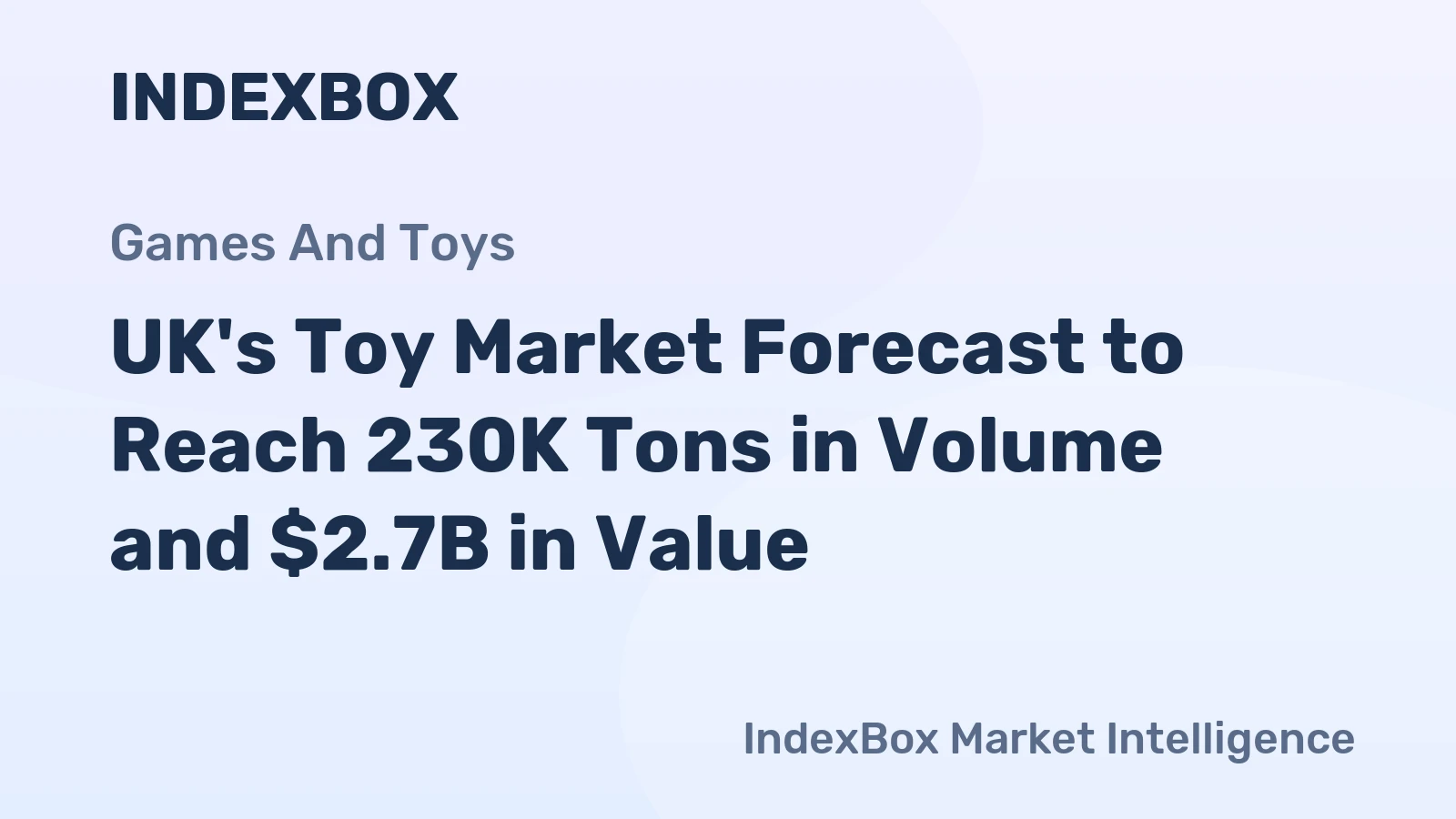 UK's Toy Market Forecast to Reach 230K Tons in Volume and $2.7B in Value