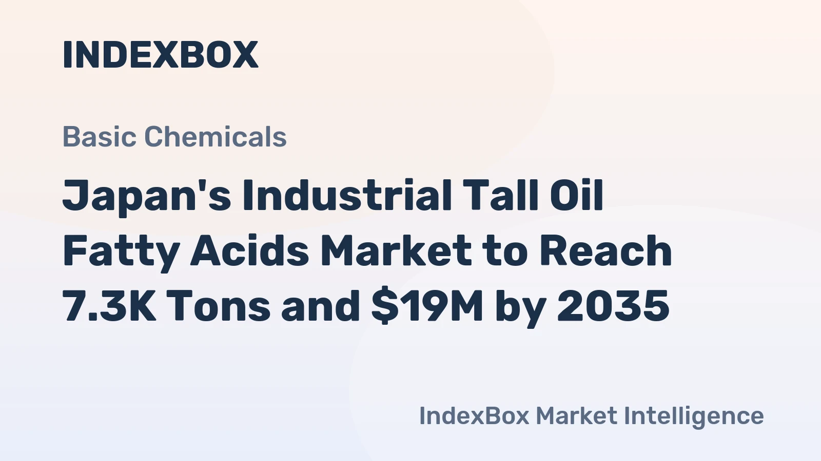 Japan's Industrial Tall Oil Fatty Acids Market to Reach 7.3K Tons and $19M by 2035