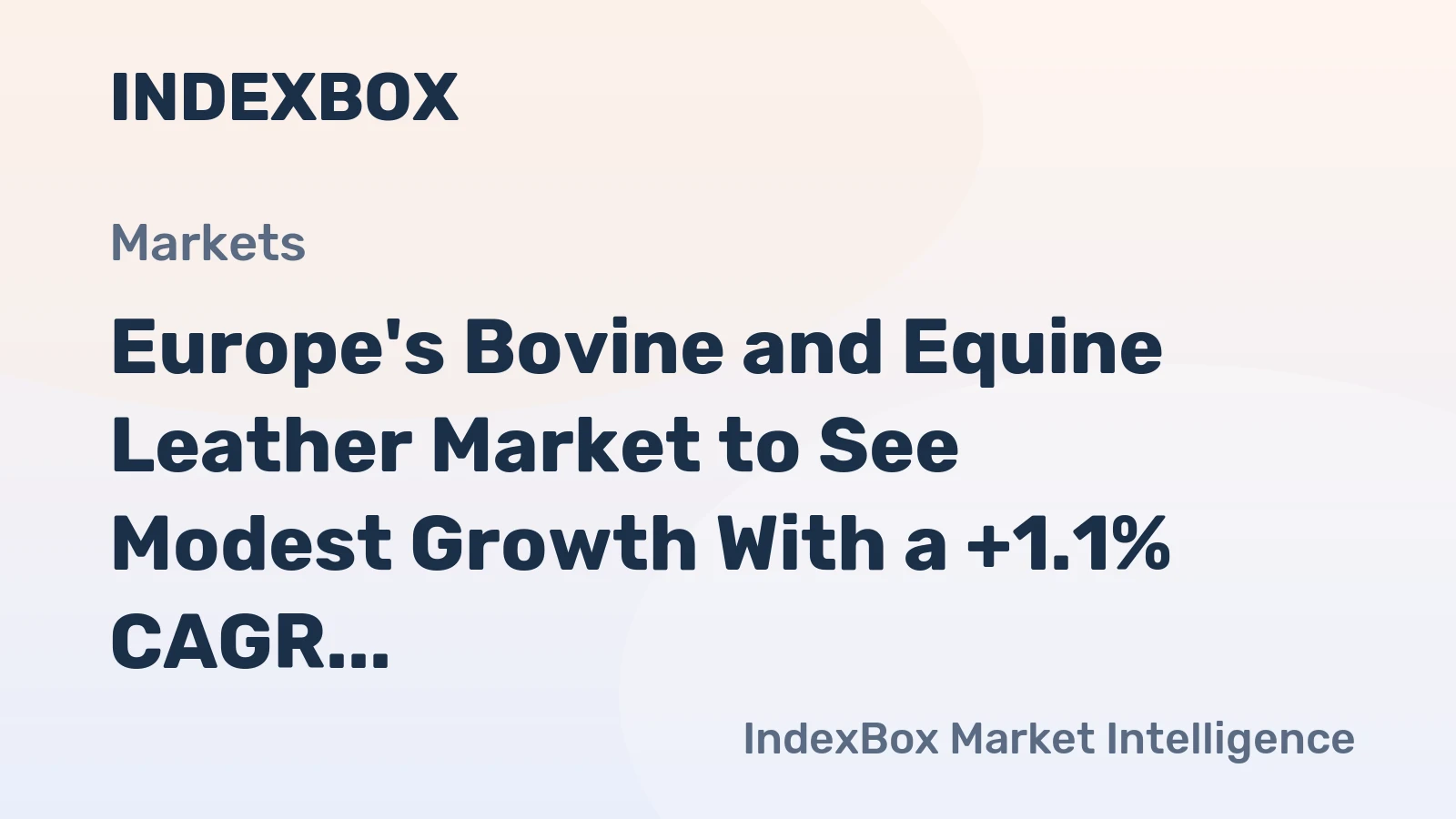 Europe's Bovine and Equine Leather Market to See Modest Growth With a +1.1% CAGR in Value Through 2035