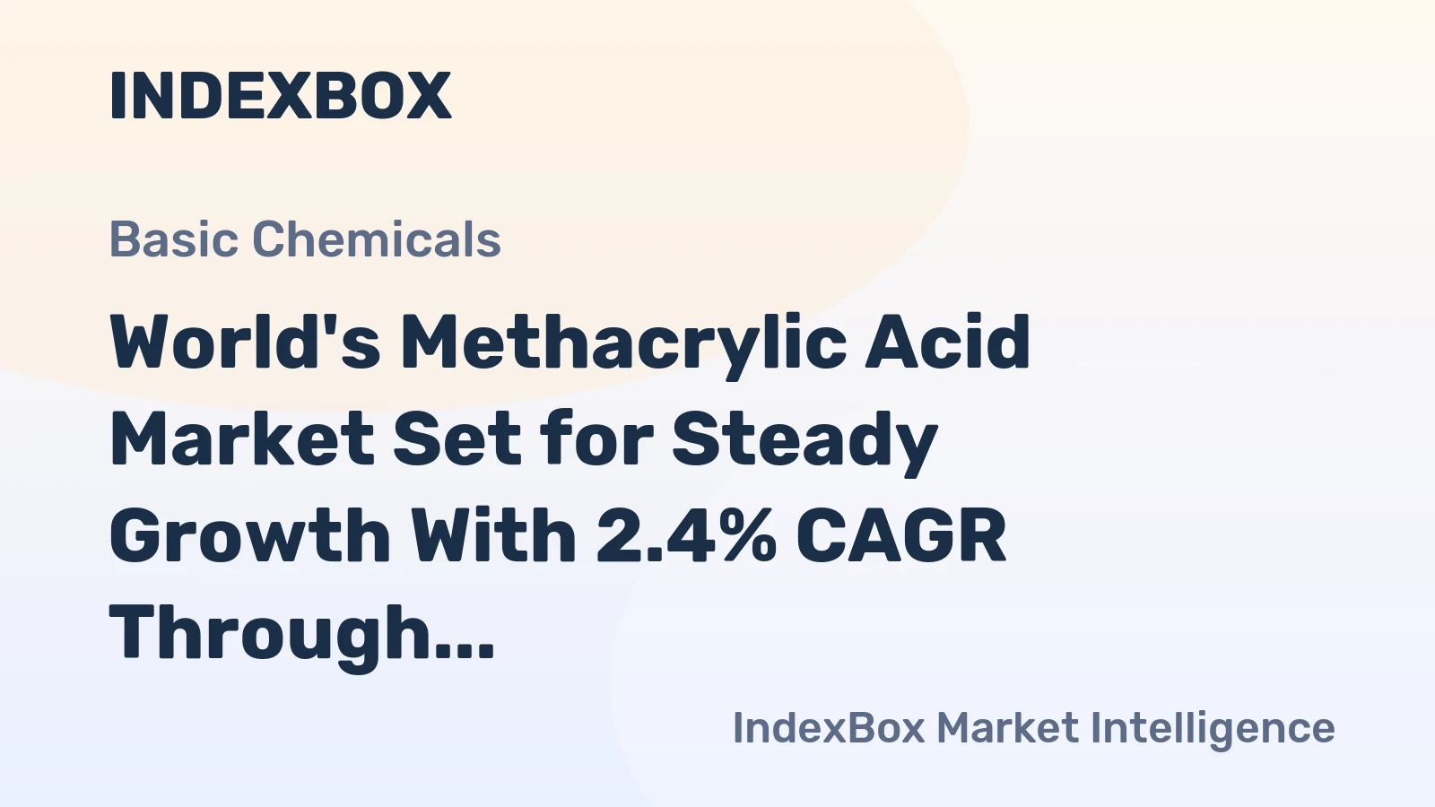 World's Methacrylic Acid Market Set for Steady Growth With 2.4% CAGR Through 2035