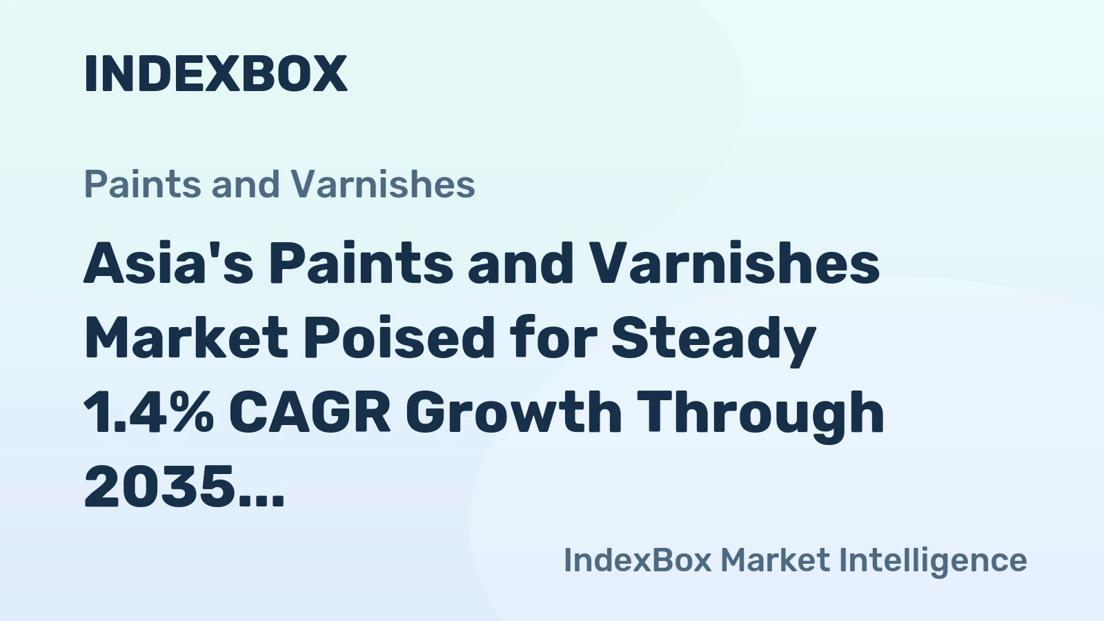 Asia's Paints and Varnishes Market Poised for Steady 1.4% CAGR Growth Through 2035