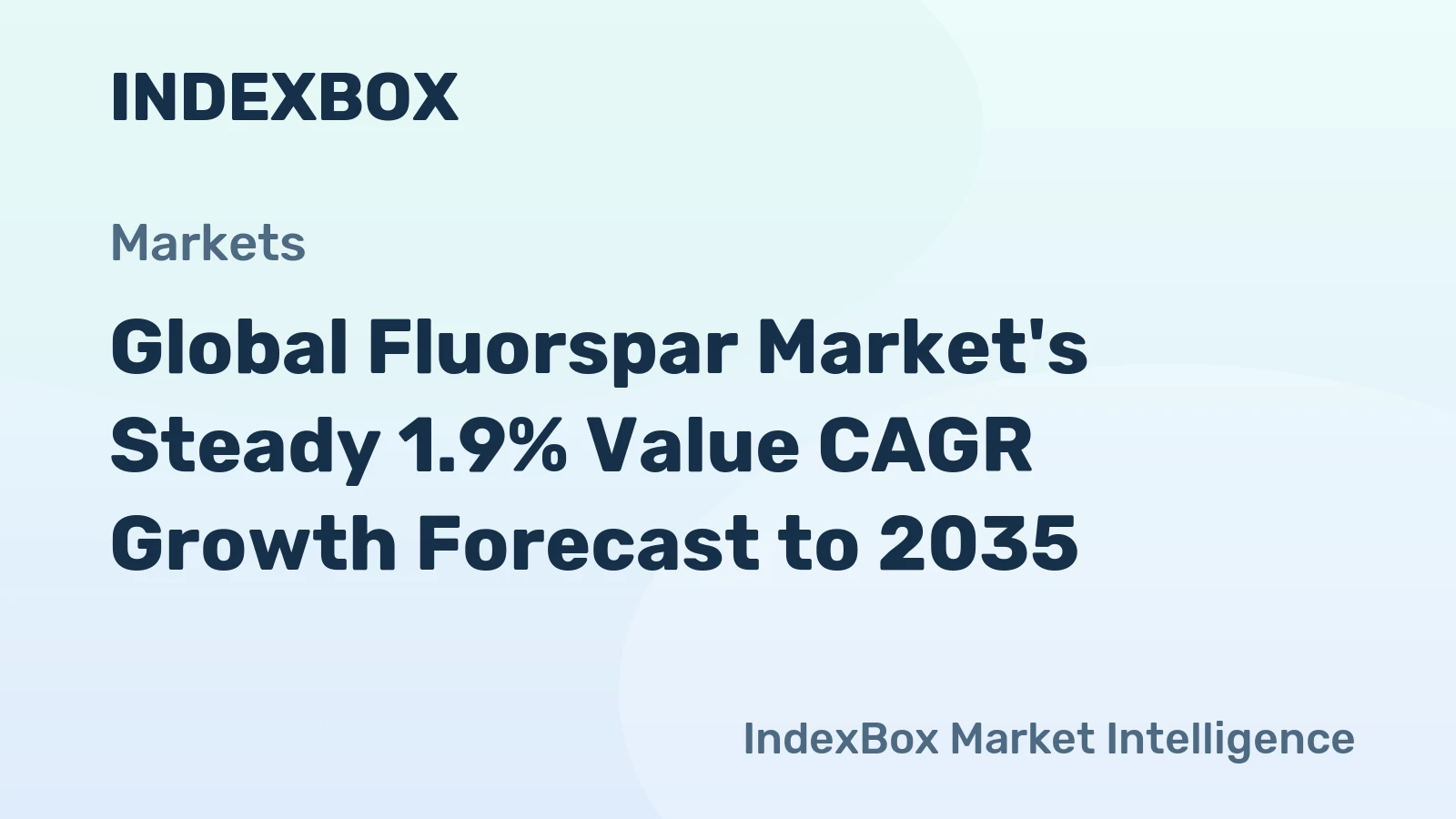 Global Fluorspar Market's Steady 1.9% Value CAGR Growth Forecast to 2035