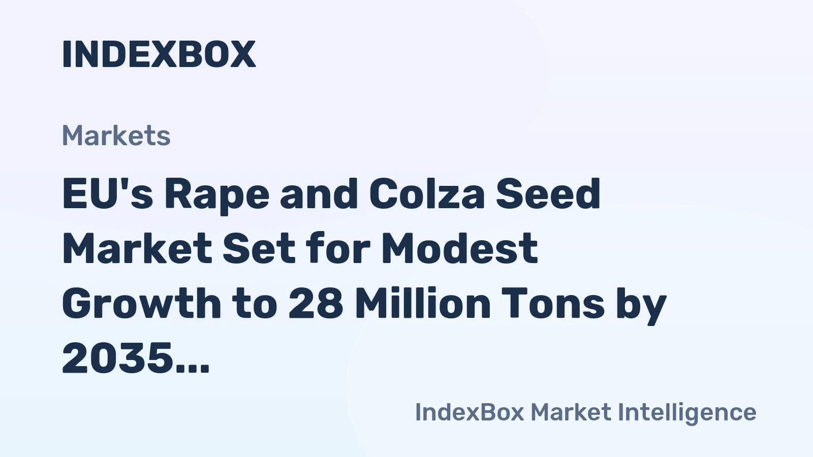 EU's Rape and Colza Seed Market Set for Modest Growth to 28 Million Tons by 2035