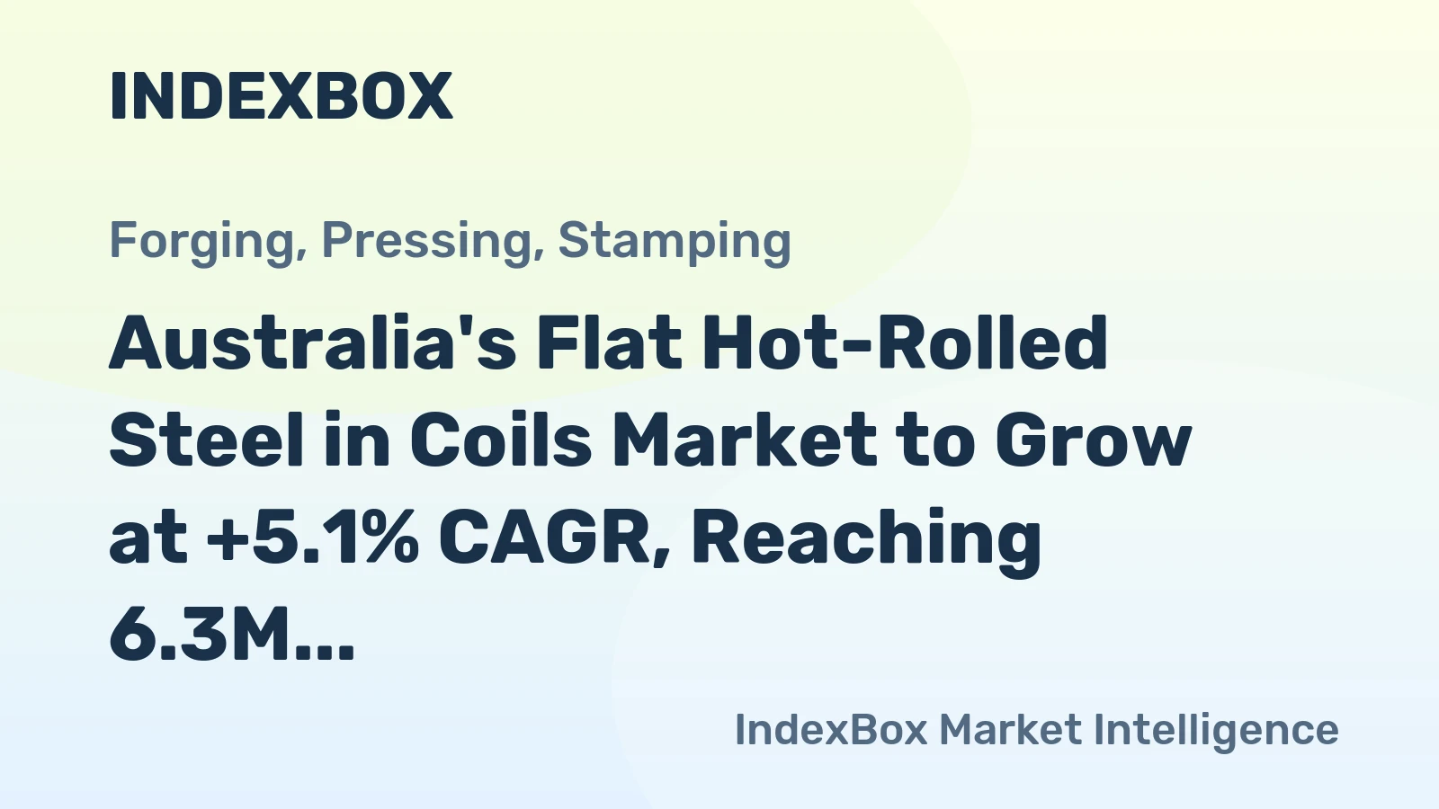 Australia's Flat Hot-Rolled Steel in Coils Market to Grow at +5.1% CAGR, Reaching 6.3M Tons by 2035