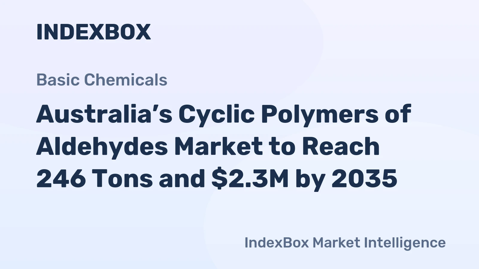 Australia’s Cyclic Polymers of Aldehydes Market to Reach 246 Tons and $2.3M by 2035