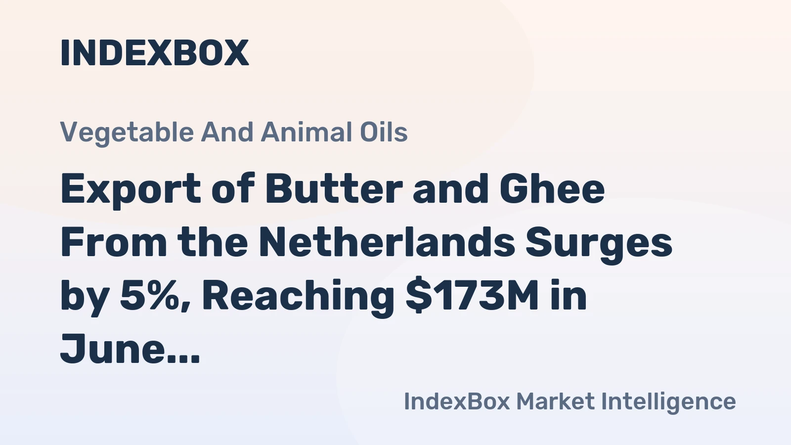 Export of Butter and Ghee From the Netherlands Surges by 5%, Reaching $173M in June 2023