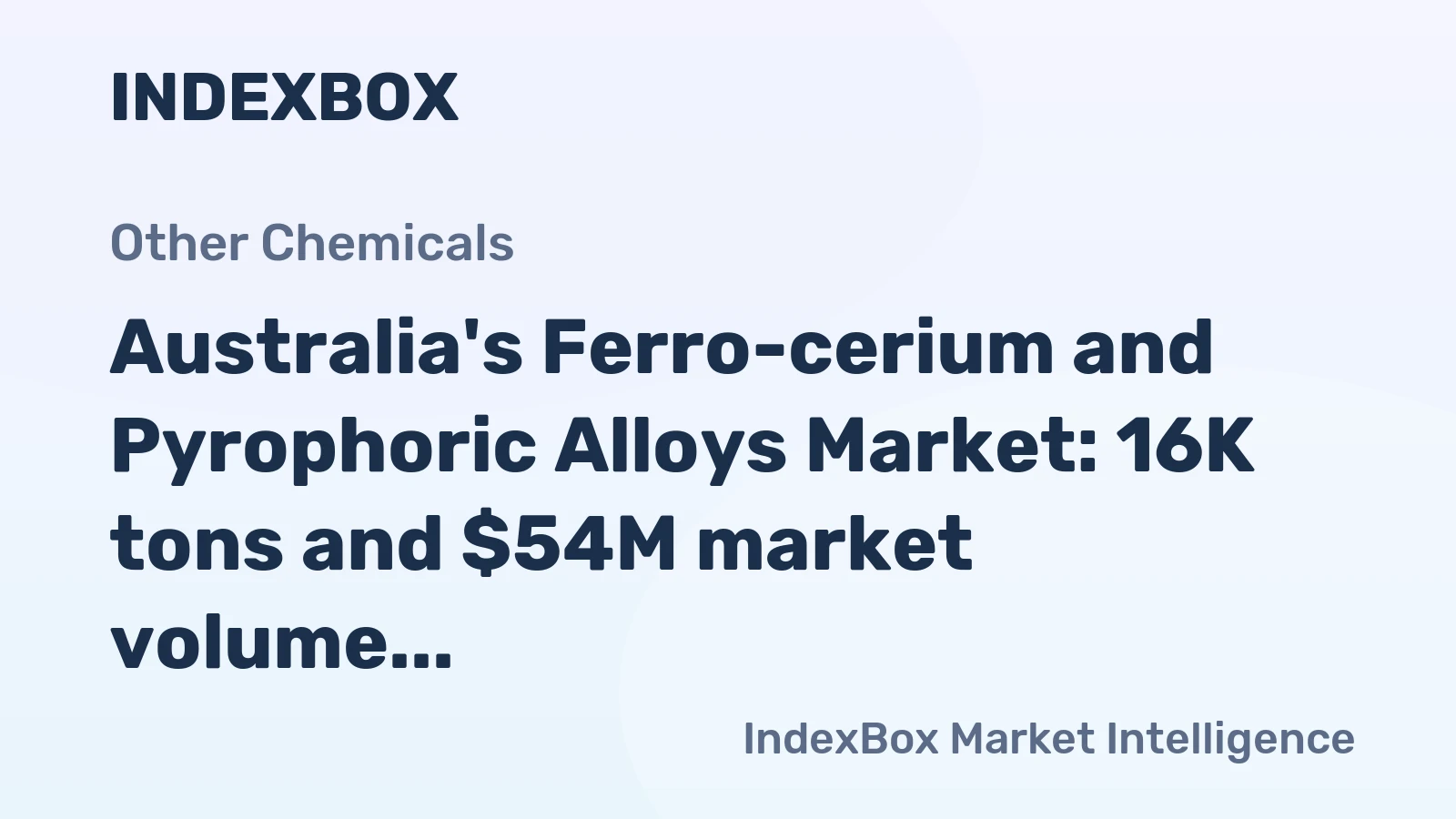 Australia's Ferro-cerium and Pyrophoric Alloys Market: 16K tons and $54M market volume and value growth projected by 2035