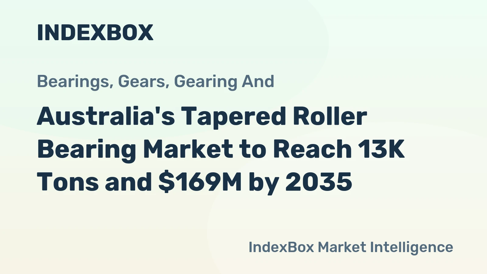 Australia's Tapered Roller Bearing Market to Reach 13K Tons and $169M by 2035