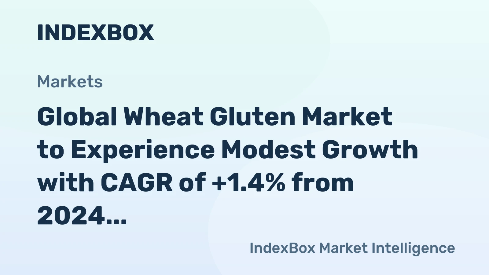 Global Wheat Gluten Market to Experience Modest Growth with CAGR of +1.4% from 2024 to 2035, Reaching $2.6B by the End of 2035